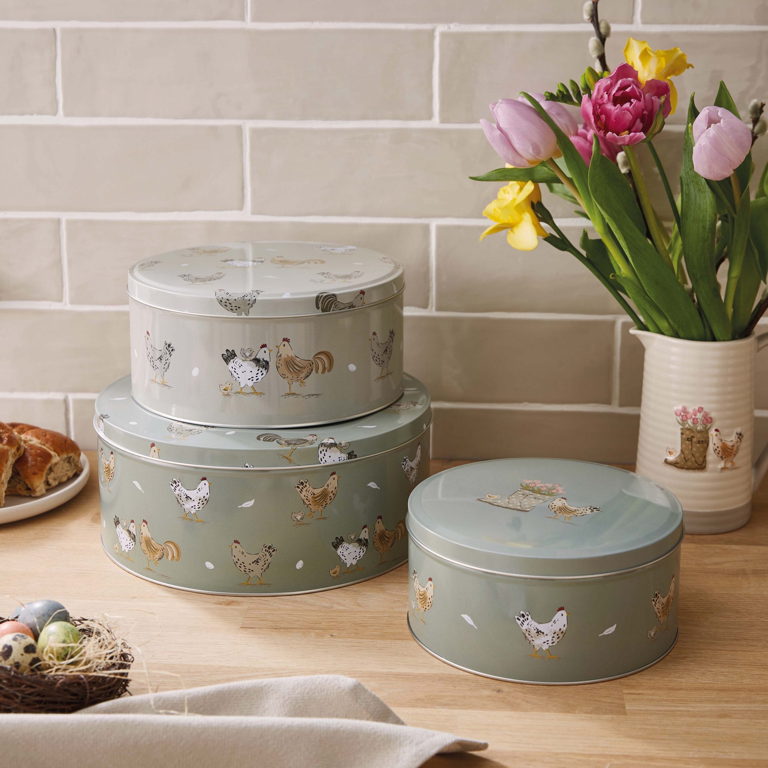 Cooksmart - Hen House Lane Cake Tins Set 3 | Jeffersons Giftware